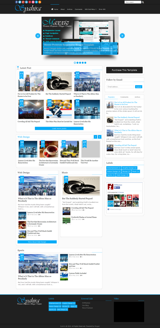 Syahira - Responsive Blogger Template | Nulled Clone Script