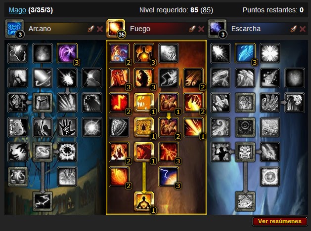 GuíasWOWlv85: Build mago fuego PvE (4.3)