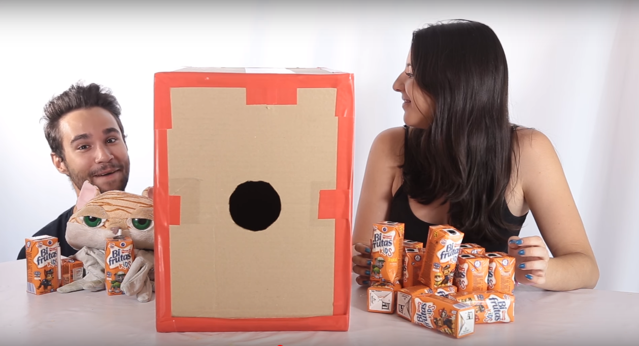 canon casero con una caja de carton