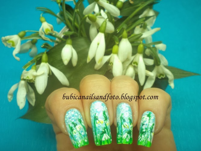 simple nails: 568 snowdrops nails, snowdrop nail art , flowers nail art