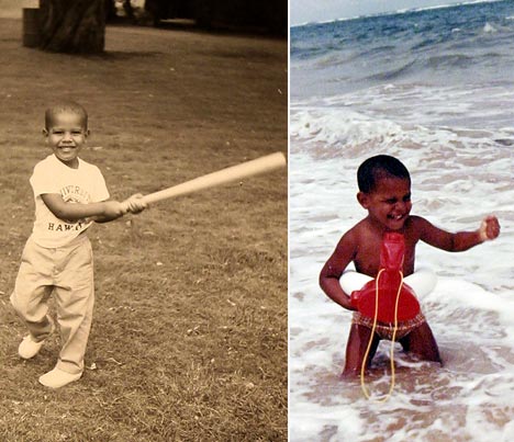 All Awares: Barack Obama childhood photo in sea, Sweet childhood photo ...