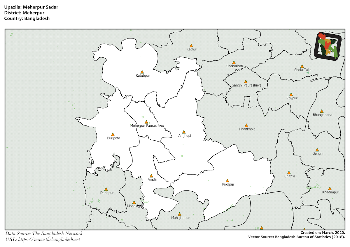 Mouza & Land Use Maps of Meherpur Sadar Upazila, Meherpur, Bangladesh ...