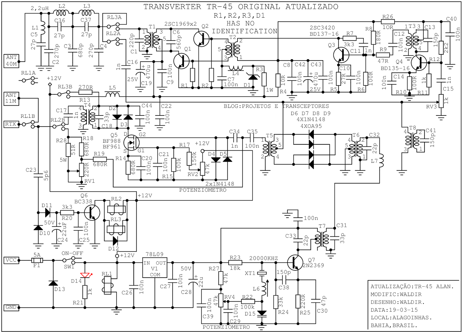 Projetos e Transceptores.: Transverter TR-45 antigo e atualizado CTE ALAN.