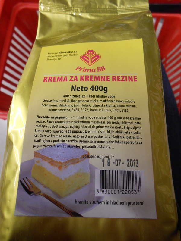 Slovinsko - food blog: Recept - kremna rezina