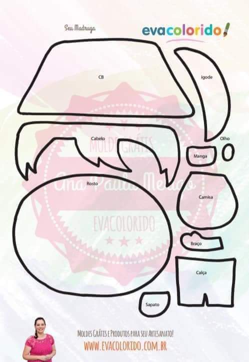 Turma do chaves em eva com molde para imprimir