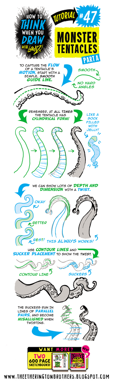 The Etherington Brothers: How to THINK when you draw MONSTER TENTACLES ...