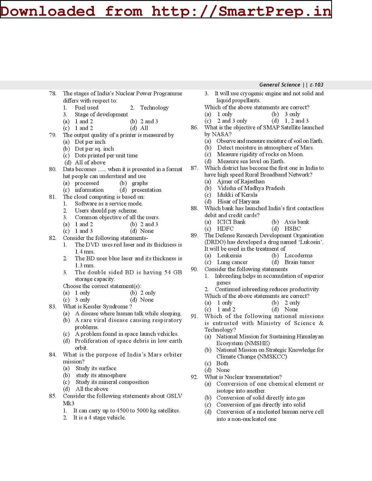 KNOWLEDGE FOR ALL: MCQs 100 QUESTIONS OF THE SCIENCE AND TECHNOLOGY ...