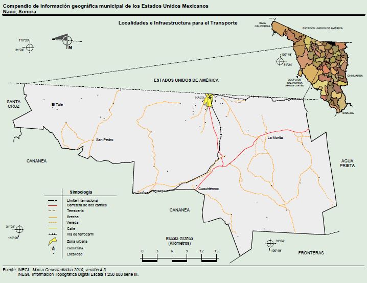 GeneaSon: Genealogía e Historia Sonorense: Mapa del Municipio de Naco