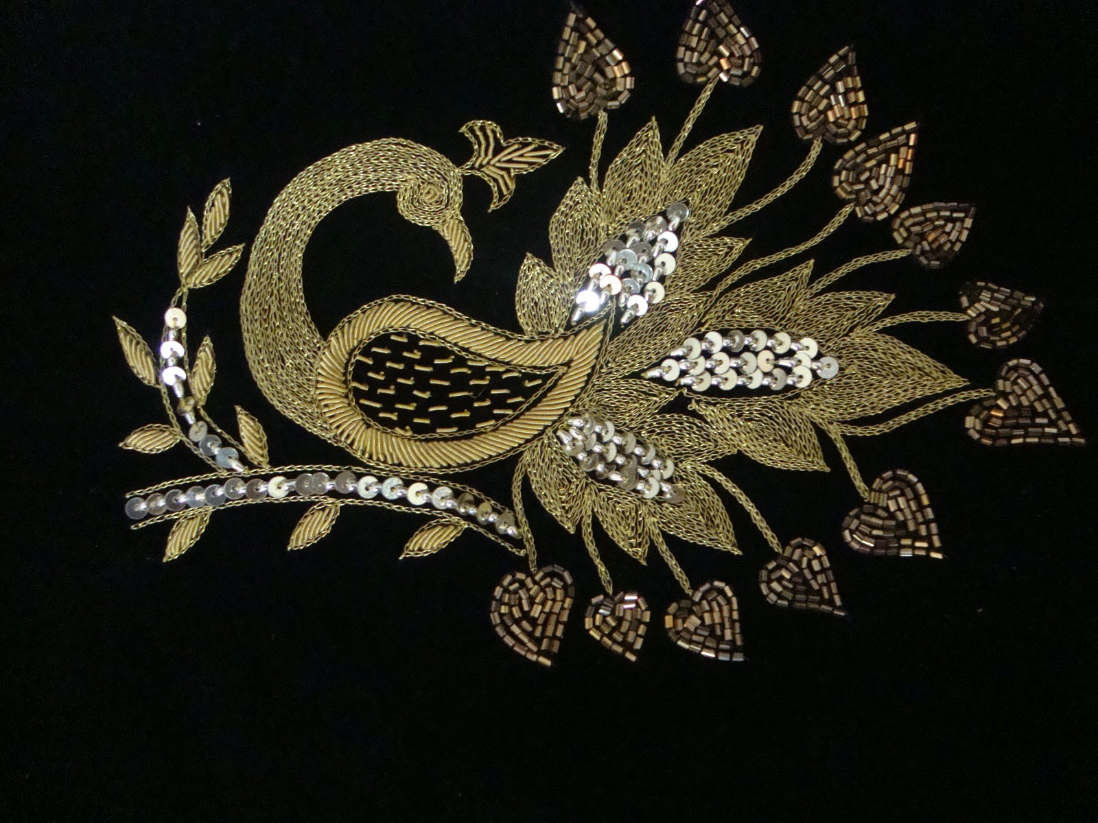 SREE LALITHA ARTS & CRAFTS -KIRAN: Maggam work-PEACOCKS