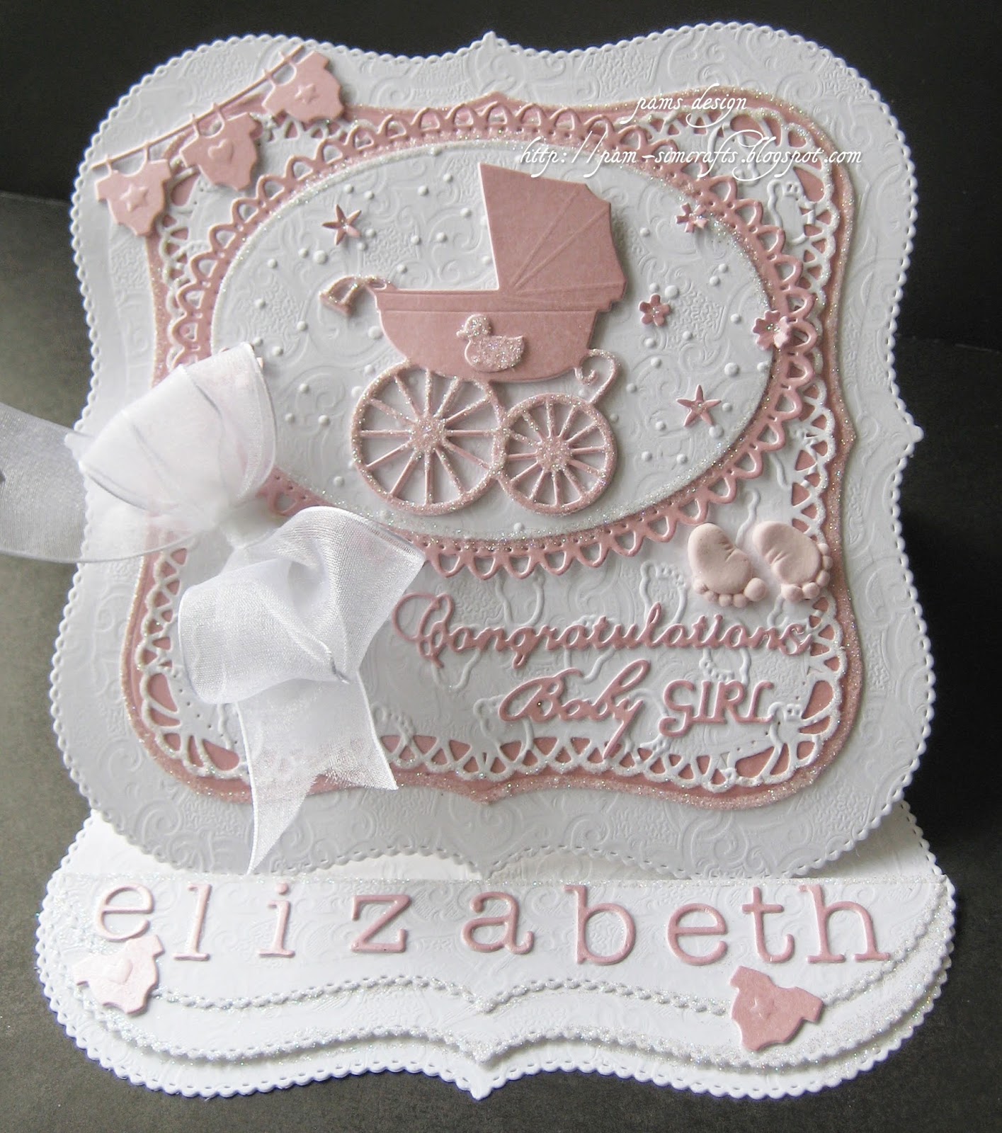 pamscrafts: easel baby carriage card