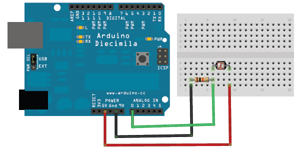 Jubito: Arduino light sensing