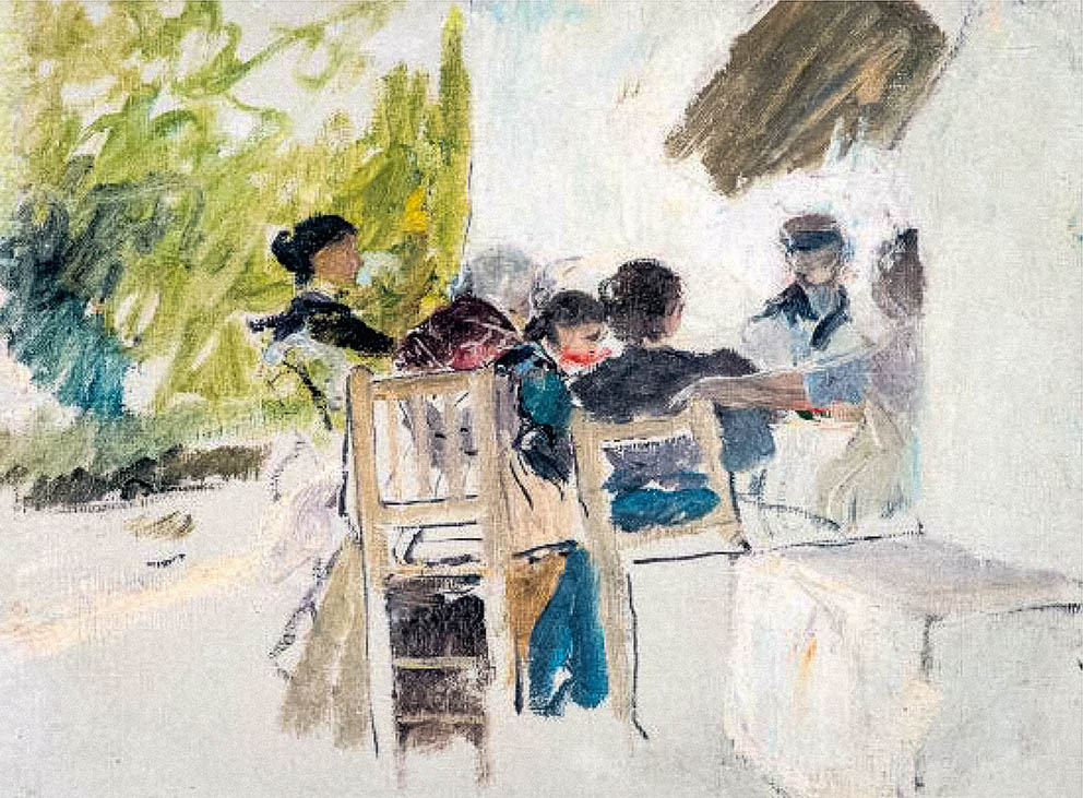 Luz y artes: Una tertulia, de Ignacio Pinazo, pintor valenciano