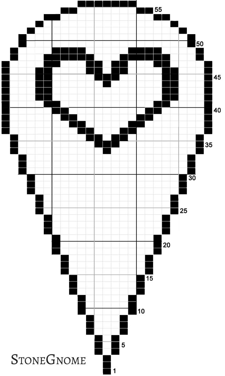 Crochet Filet Heart Table Topper - StoneGnome