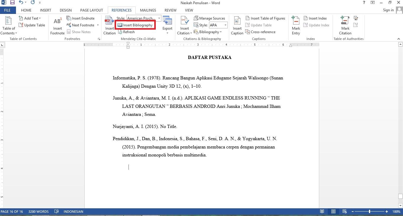 Daftar Pustaka Menggunakan Mendeley - Perumperindo.co.id