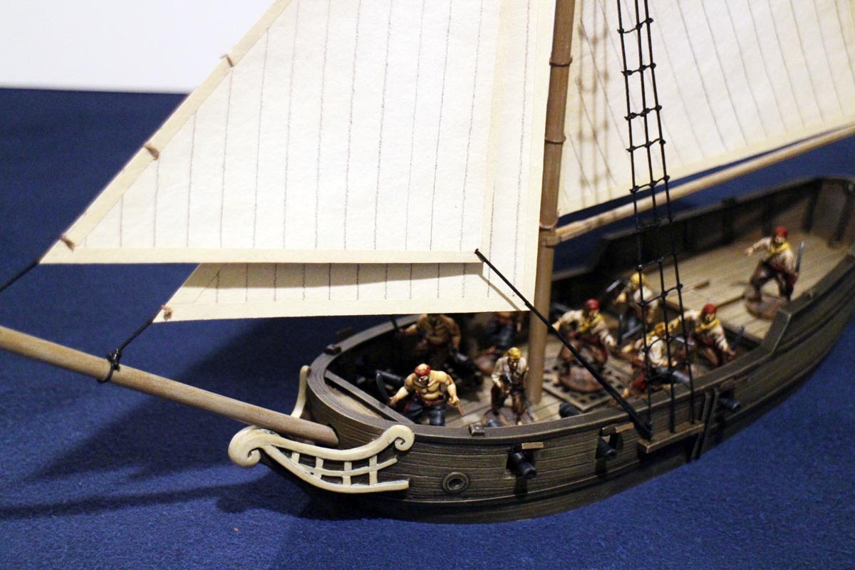 1000 Foot General: Rigging a 28mm Sloop for Blood and Plunder