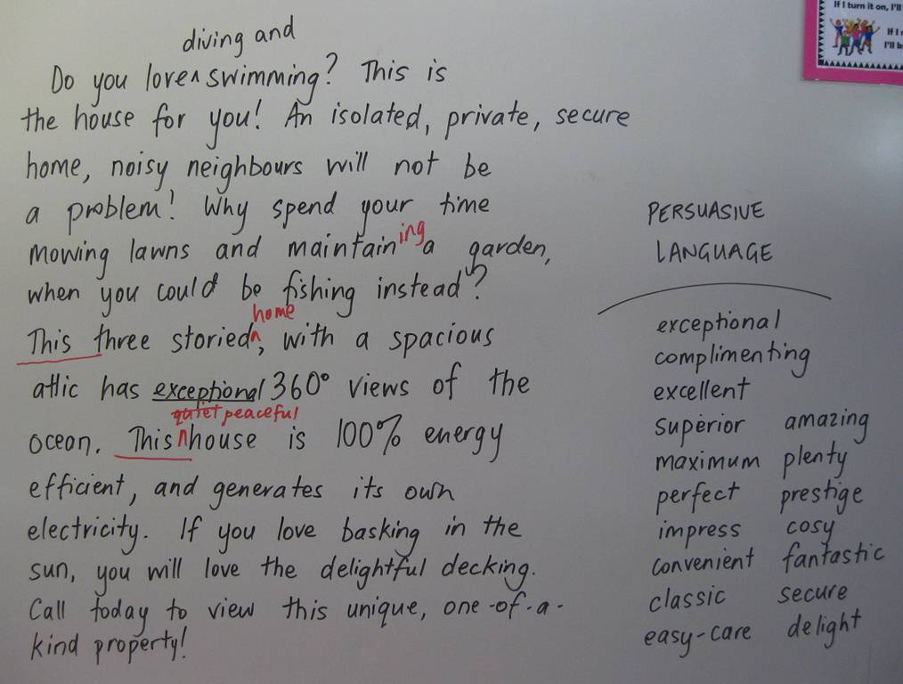 Room 8 - Halcombe School: Creative Writing - House Advertisements