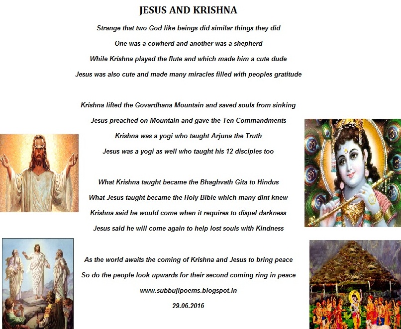 MY POEMS : JESUS AND KRISHNA