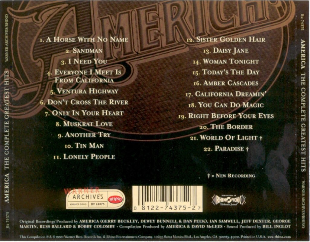 CARATULAS DE CDS - (Mi Colección): America - The Complete Greatest Hits