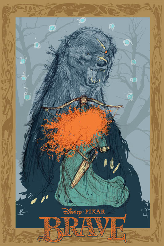 David Petersen's Blog: Mondo Poster: Brave process: