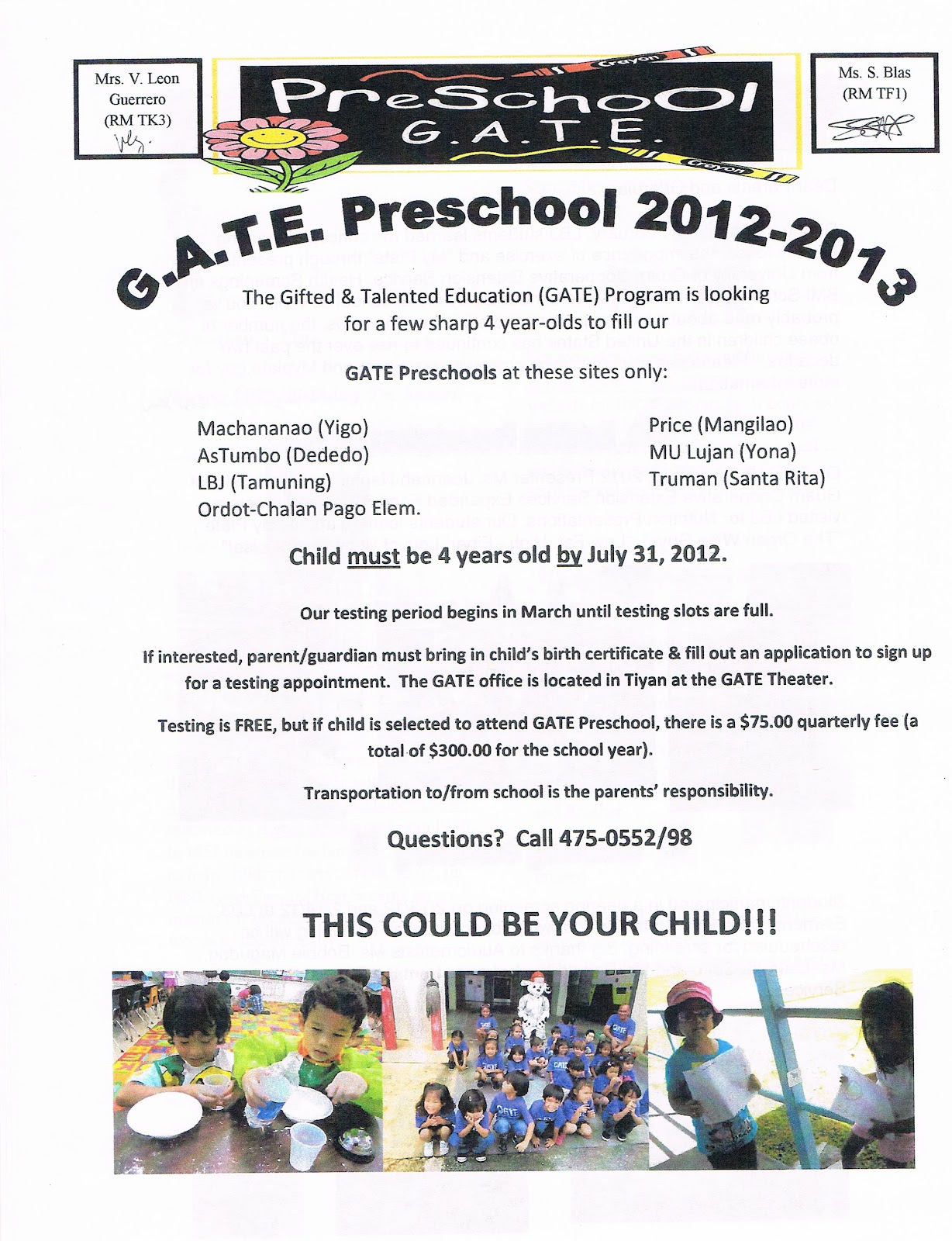LBJ PreSchool G.A.T.E. Program