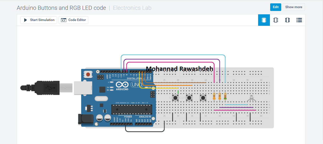 Arduino Buttons and RGB LED code - M.B Raw