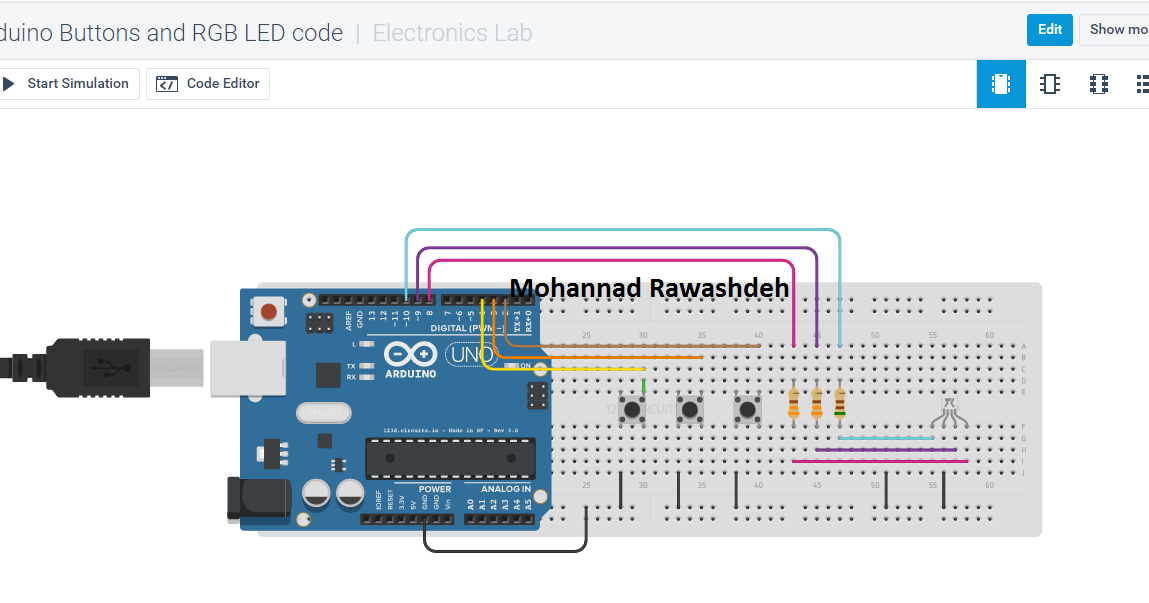 Arduino Buttons and RGB LED code - M.B Raw