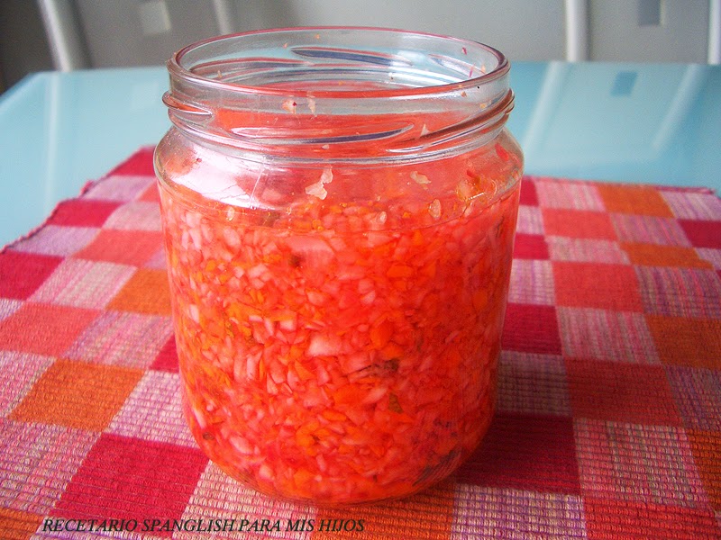 Recetario Spanglish para mis hijos: Relish de rabanitos (Turnips relish)
