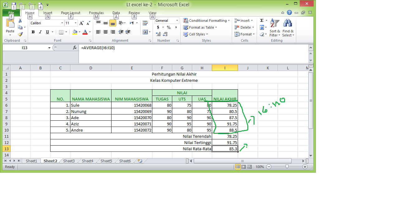 Cara Menggunakan Fungsi Statistik (Tugas ICT Excel) ~ Inspirasi Kita.com