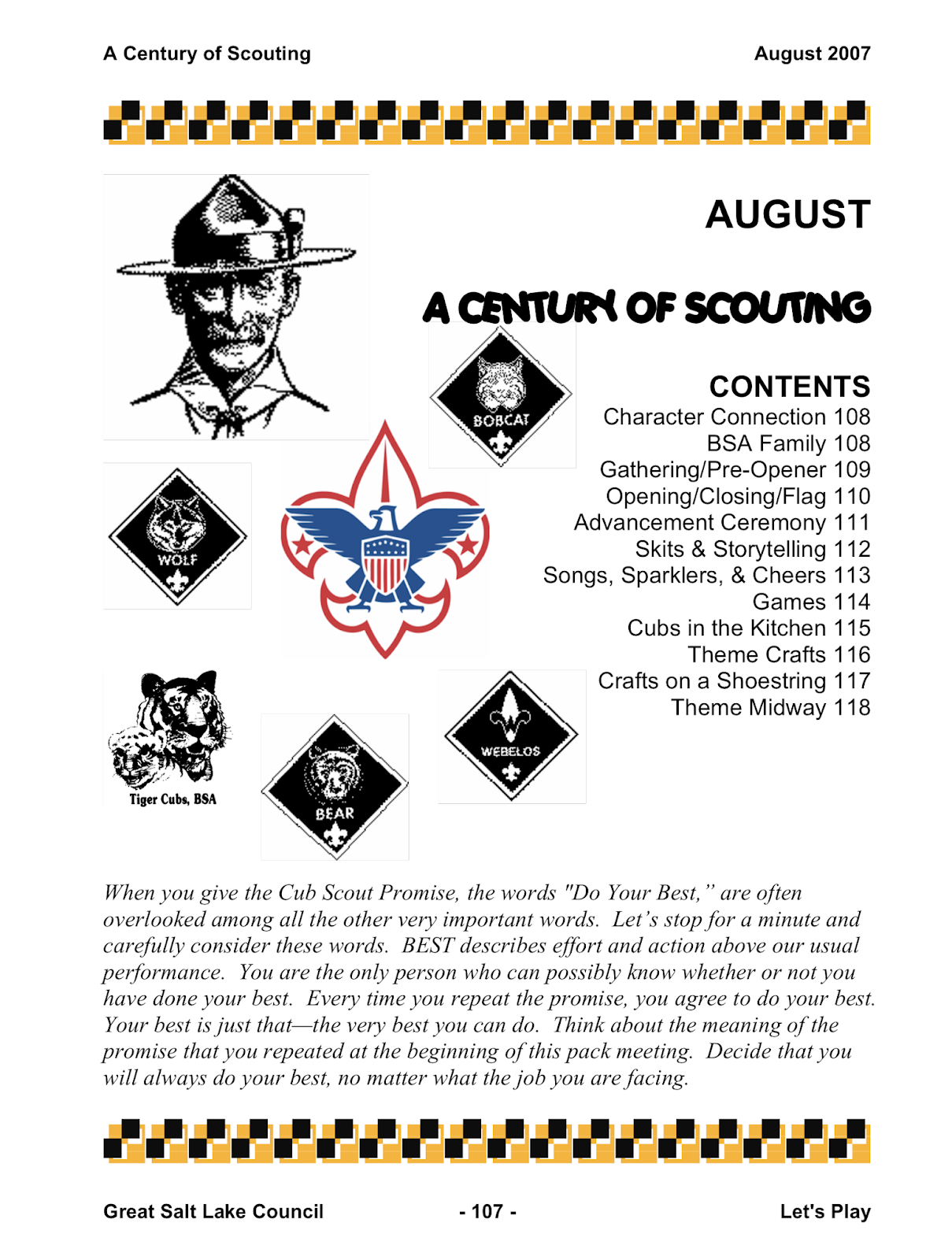 Akela's Council Cub Scout Leader Training: A Century of Scouting - Cub ...