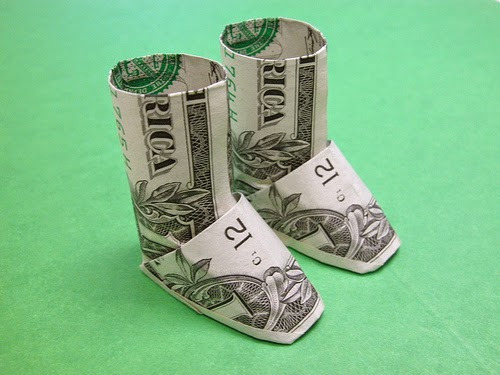 origami shoes or boots ~ easy origami paper crafts