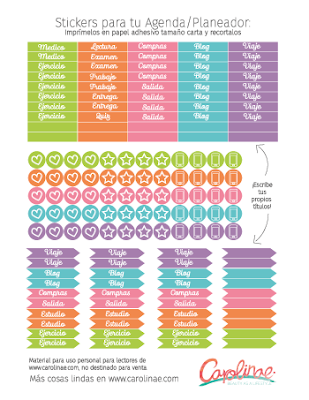 Carolinae: Freebie: Stickers Imprimibles para tu Agenda / Printable ...