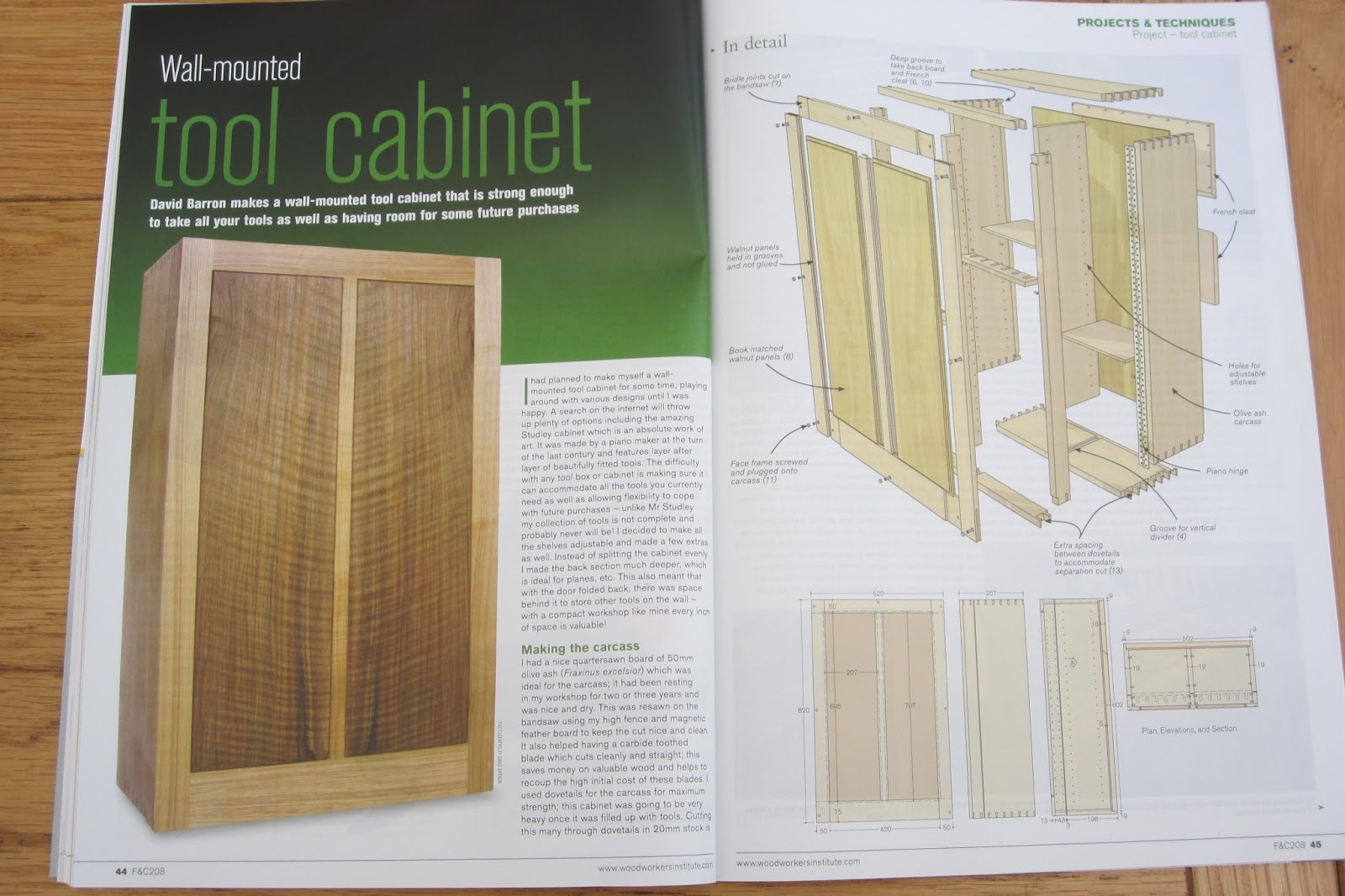 David Barron Furniture: Article on Making My Wall Mounted Tool Box, F&C ...