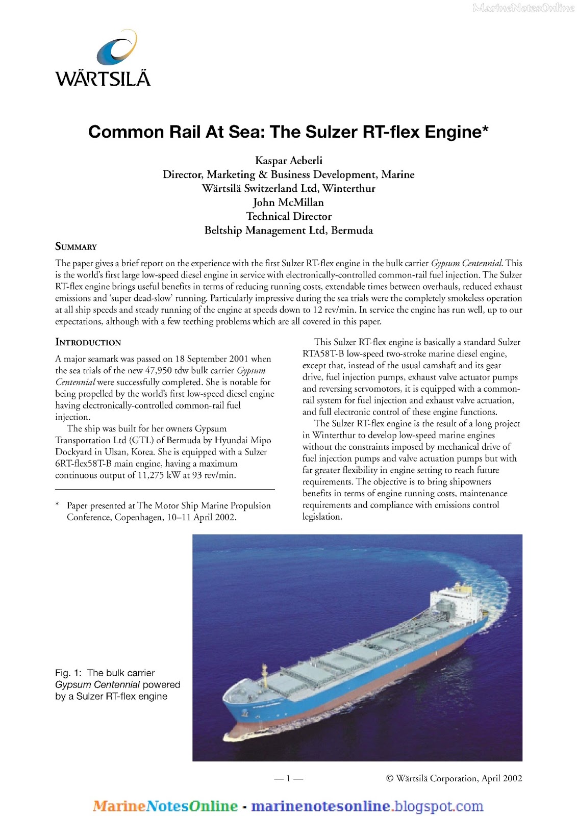 Common Rail At Sea: The Sulzer RT-flex Engine ~ Marine Notes