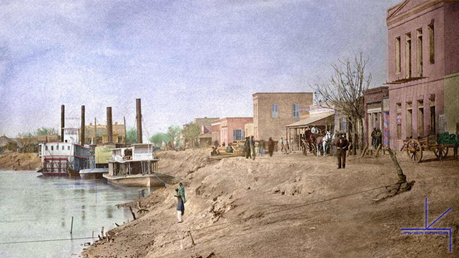 Brownsville Station: 1865 Brownsville, Texas on the Levee with Louis de ...