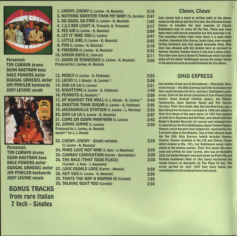 ENTRE MUSICA: OHIO EXPRESS - Chewy, Chewy + Mercy + 8 Bonus tracks (1969)