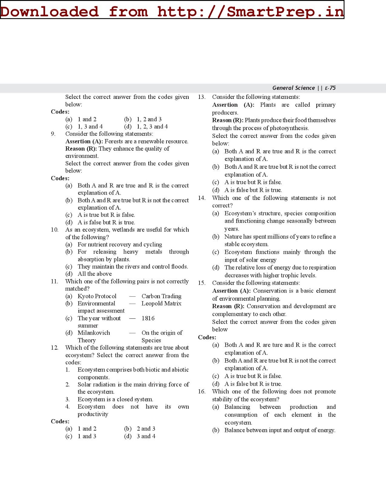 KNOWLEDGE FOR ALL: MCQs 100 QUESTIONS OF THE ENVIRONMENT WITH ...