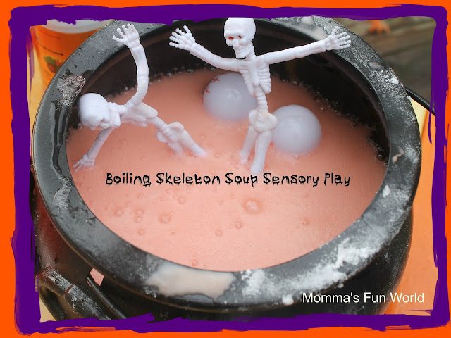 Momma's Fun World: Boiling Skeleton Soup Sensory Play