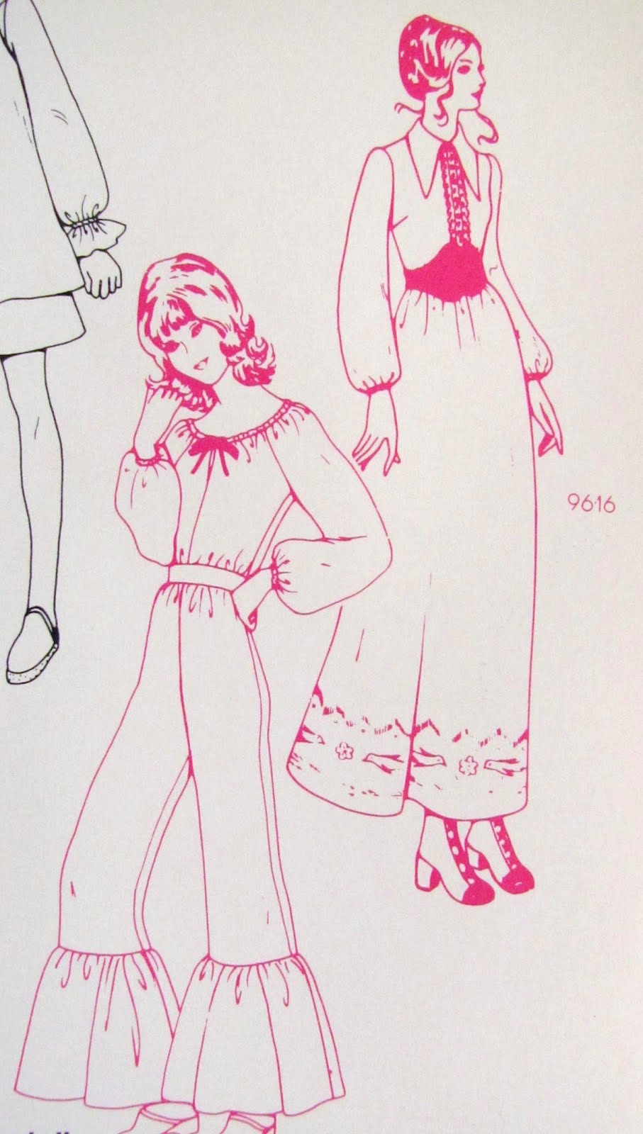 Pintucks: Early 1970's Fashion Illustrations: Styles and Silhouettes