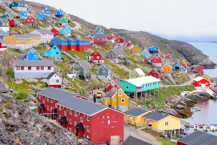 Colourful houses in greenland.