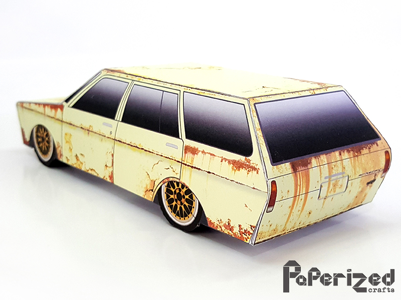 Slammed Datsun 510 Wagon Papercraft | Paperized Crafts