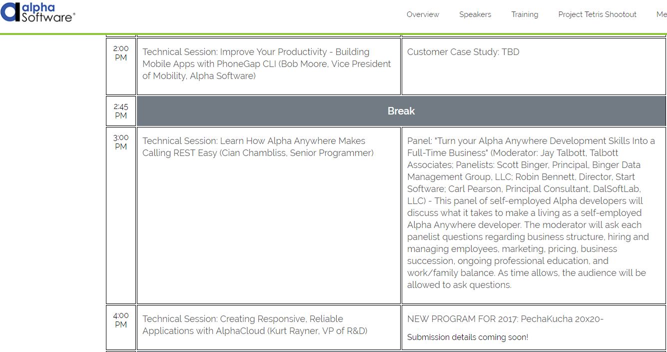 The Start Software blog - Alpha Tracker, Alpha Legal, Alpha Anywhere and more: Alpha DevCon 2017 ...