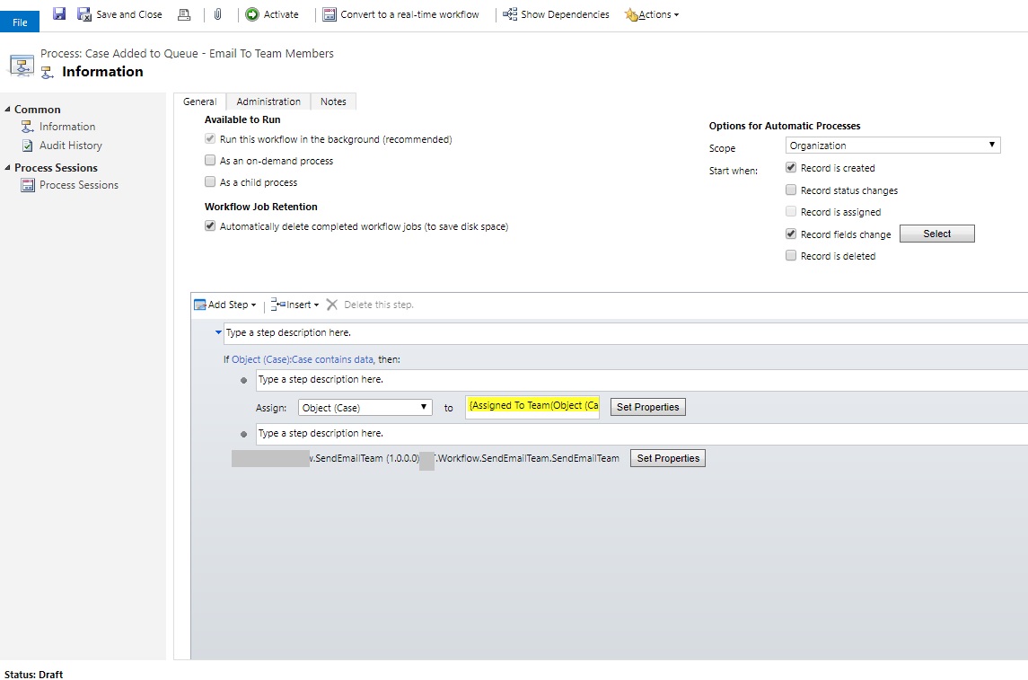 Software Development : Custom Workflow to send Email to All Team members