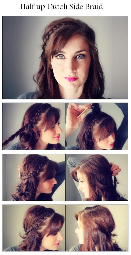 New Short Hair Styles: Make A Half up Dutch Side Braid