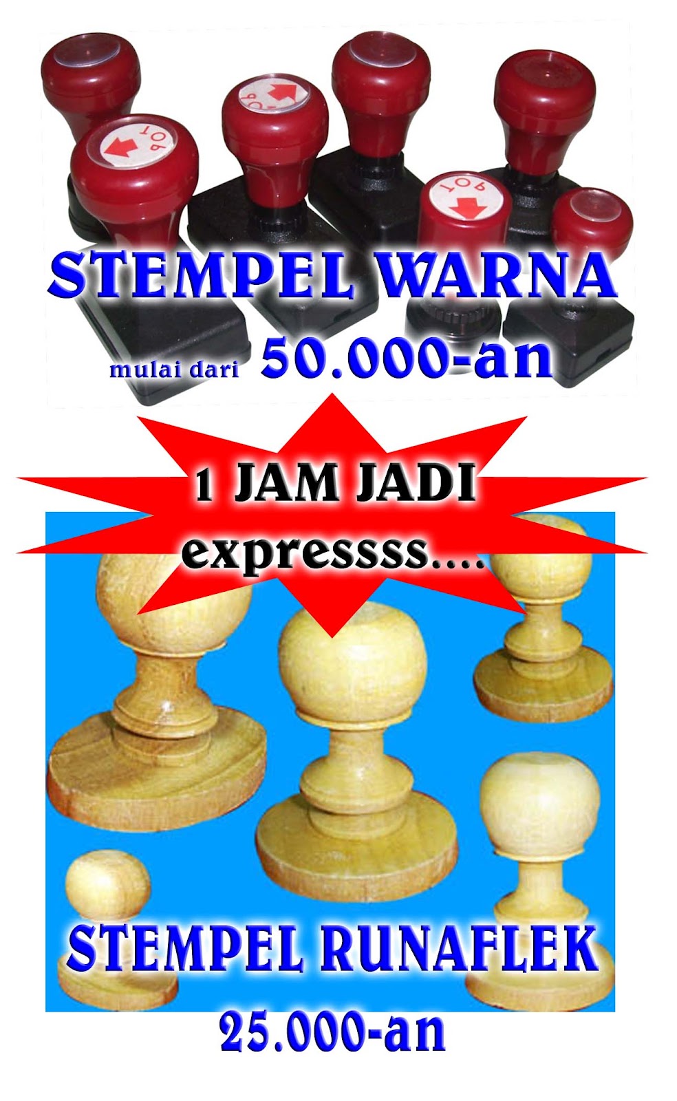 Muara Grafika Print & Promosi: STEMPEL EXPRESS 1 JAM