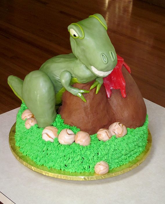 Slice of Fun Cakes: T-Rex Volcano Cake *RAWR!*