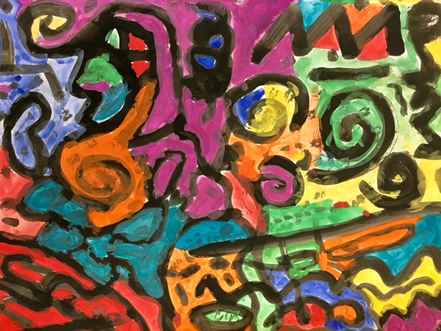 Art at Hosmer: Collaborative Line & Color Paintings