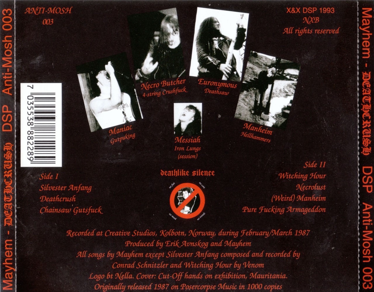 Cries from the Quiet World: Mayhem "Deathcrush (EP)"