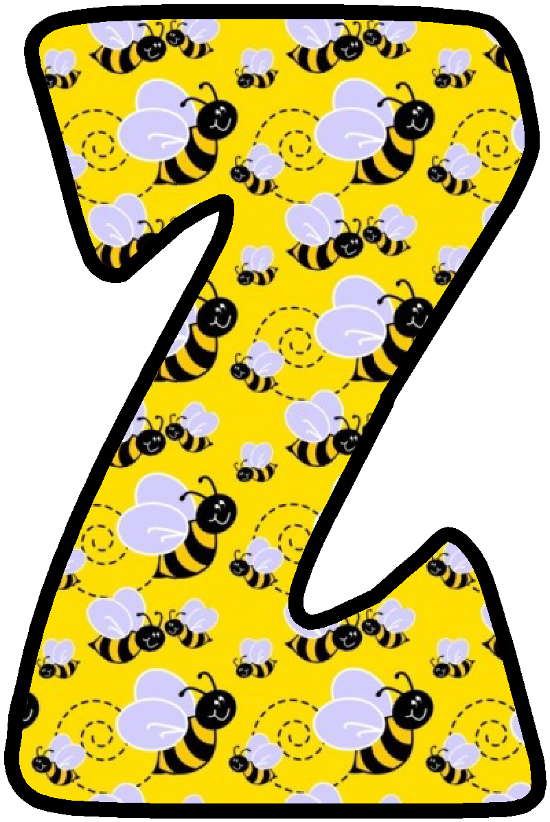 Abecedario de Abejas en Fondo Amarillo. Yellow Alphabeth with Bees ...
