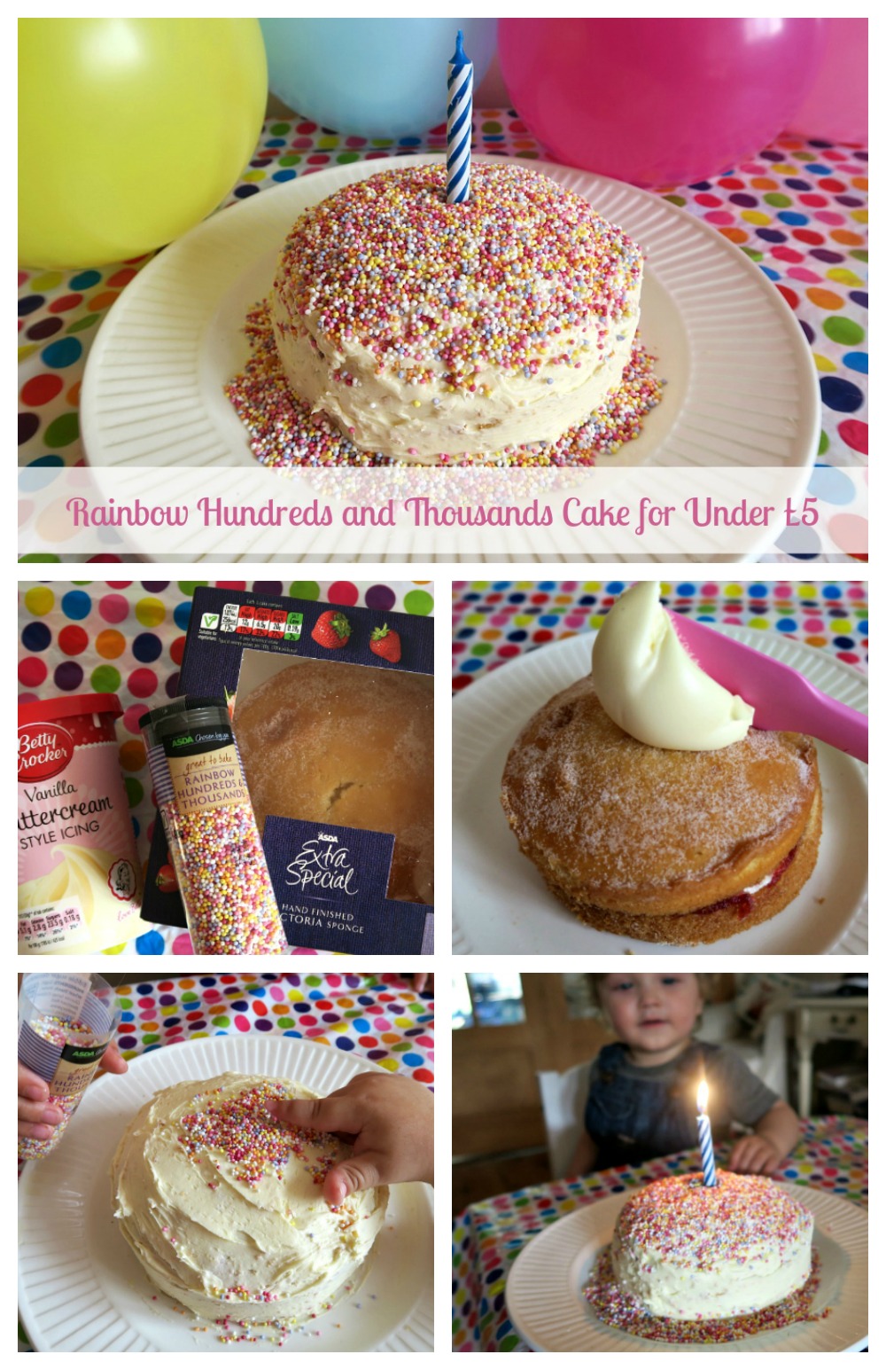 Creating a Rainbow Hundreds and Thousands Cake from ASDA for Under £5 ...