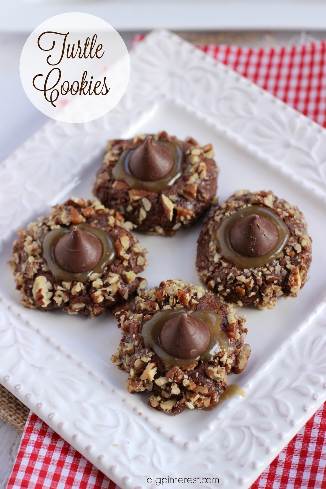 Chocolate Turtle Cookies - I Dig Pinterest